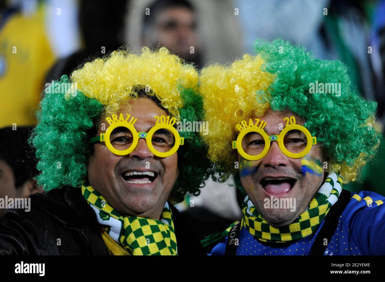 Brazil's Fans during the 2010 FIFA World Cup South Africa Soccer match ...