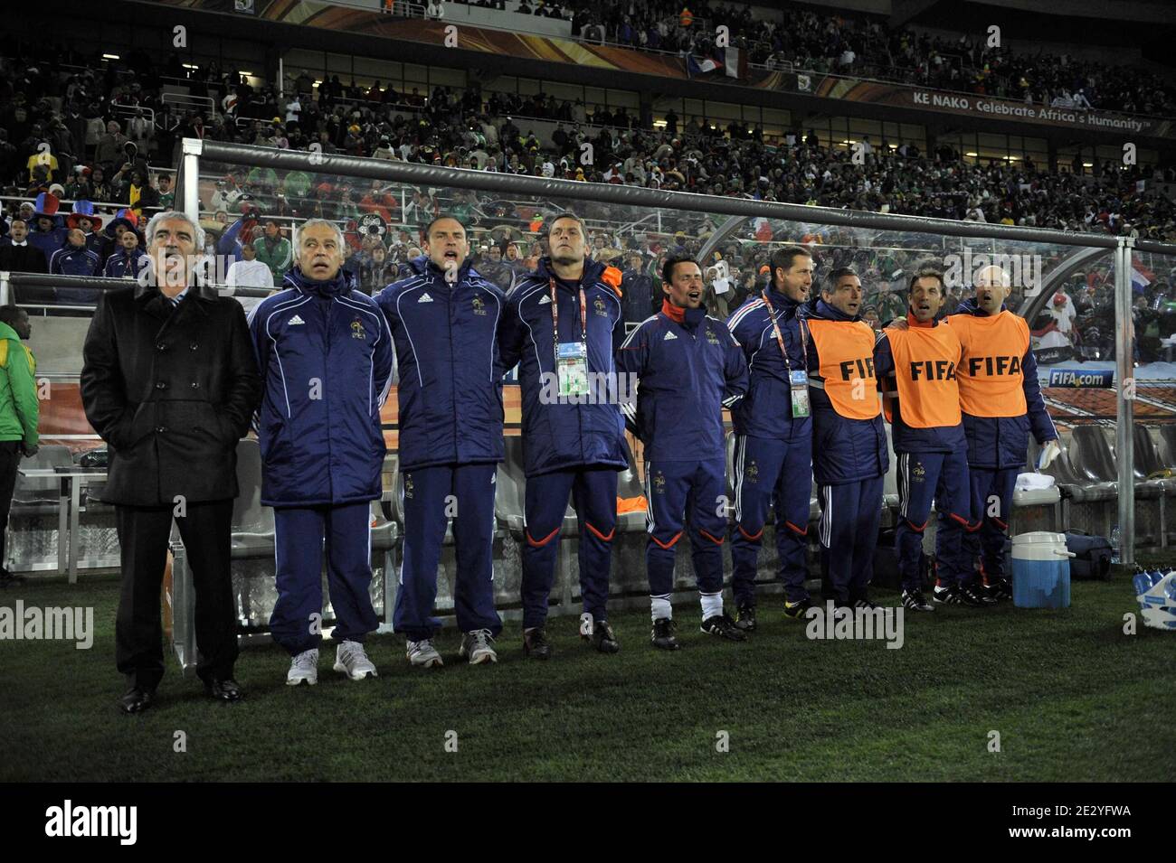 French head coach Raymond Domenech, Pierre Mankowski, Alain Boghossian ...
