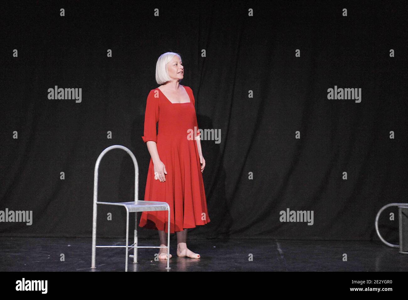 Isabelle Ganz performing her play 'Permission De Jardin' at the ...