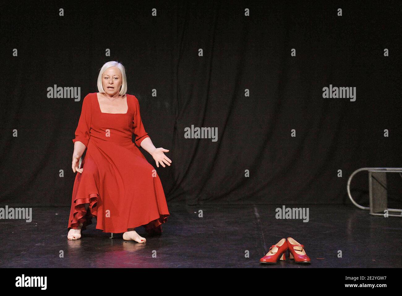 Isabelle Ganz performing her play 'Permission De Jardin' at the ...
