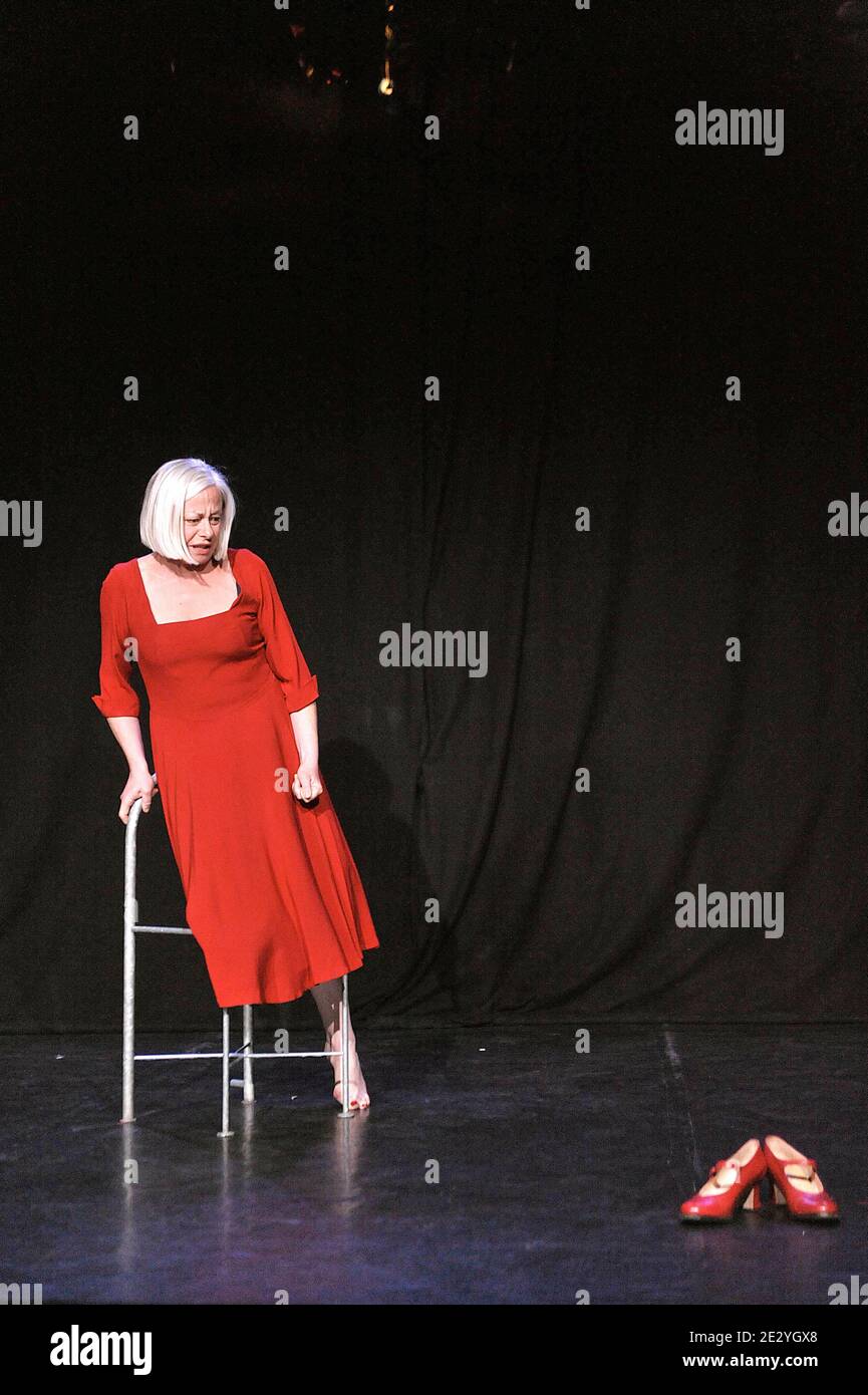 Isabelle Ganz performing her play 'Permission De Jardin' at the ...