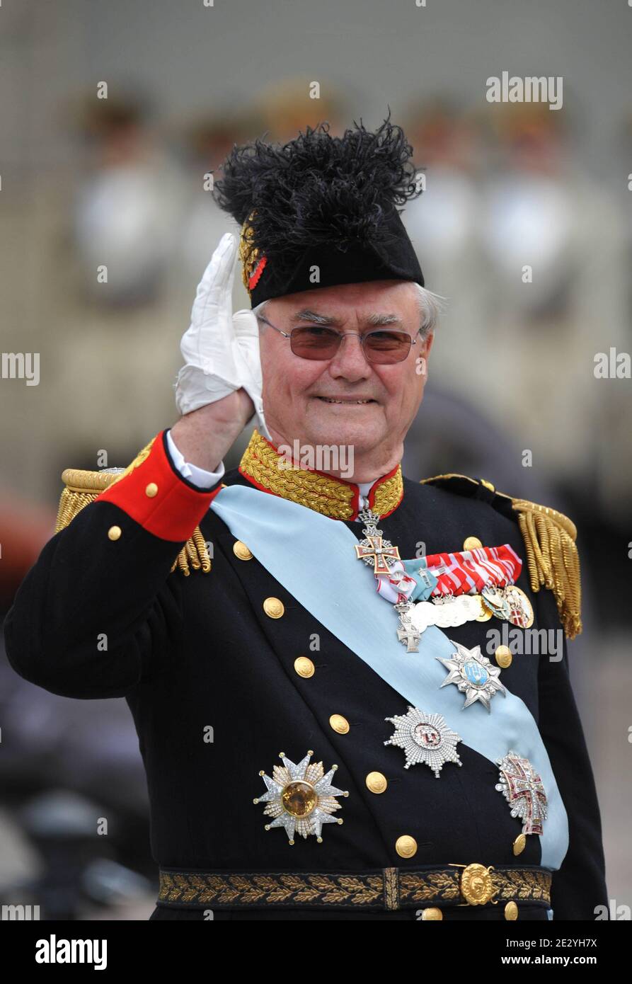 H.R.H. Prince Henrik of Denmark arriving to the Storkyrkan cathedral ...