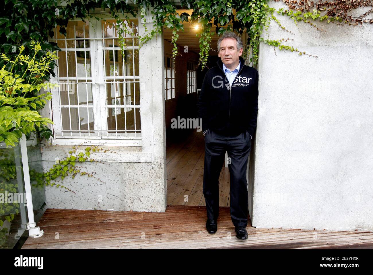 EXCLUSIVE - Modem Leader Francois Bayrou posing at home in Borderes ...