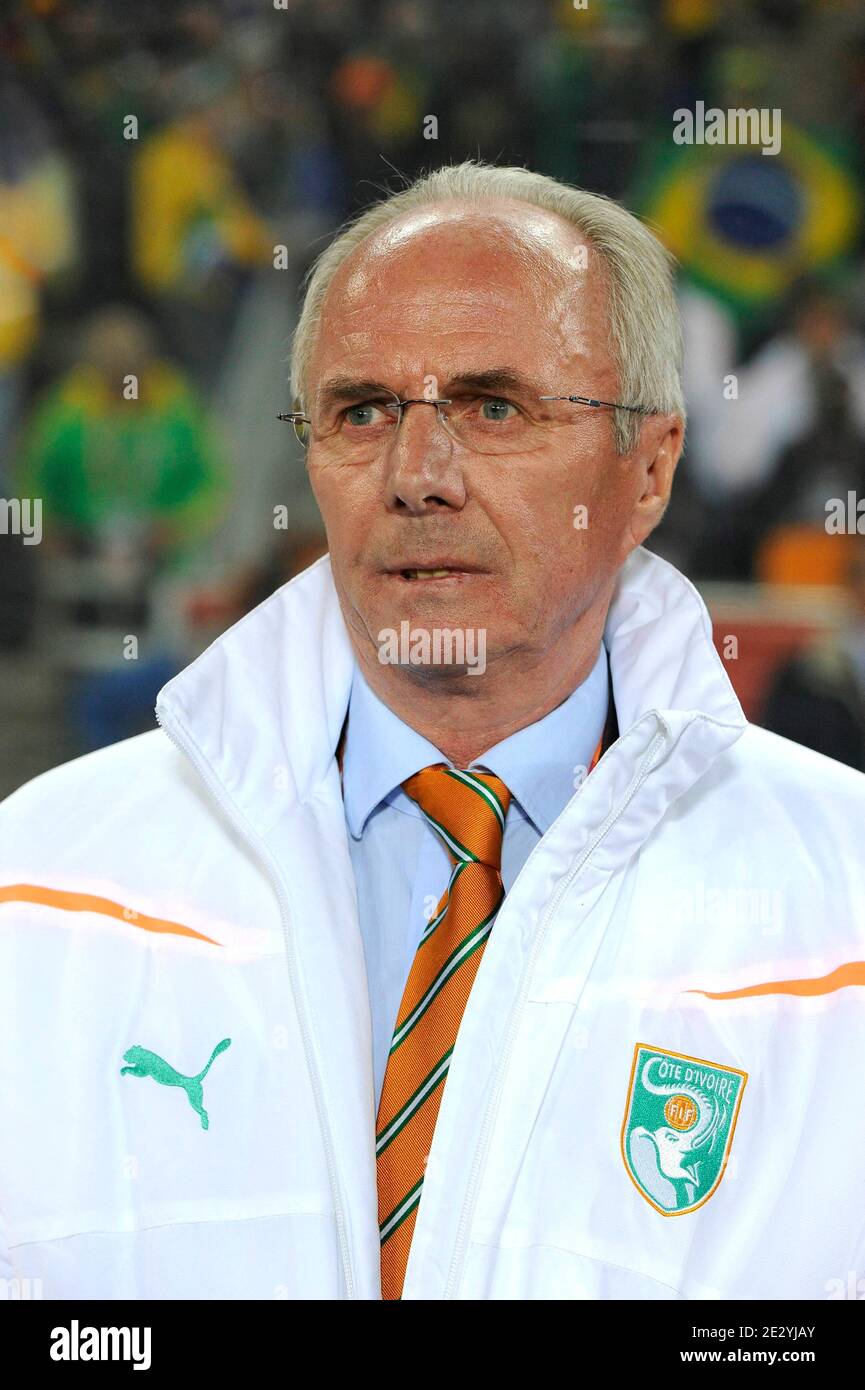 Ivory Coast's coach Sven-Goran Eriksson during the 2010 FIFA World Cup ...
