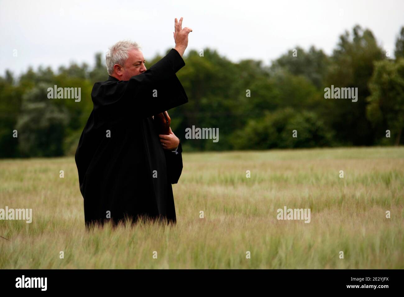 Reverend Pat Aldred during ceremony for military attendees for the ...