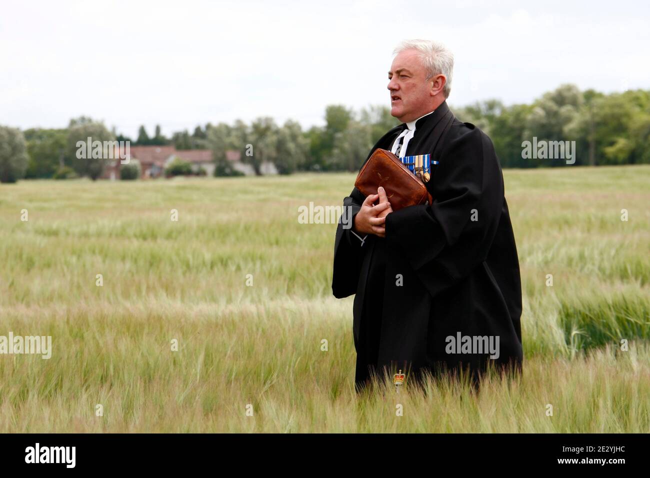 Reverend Pat Aldred during ceremony for military attendees for the ...