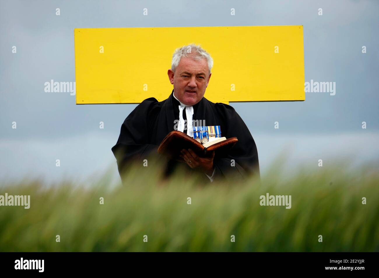 Reverend Pat Aldred during ceremony for military attendees for the ...