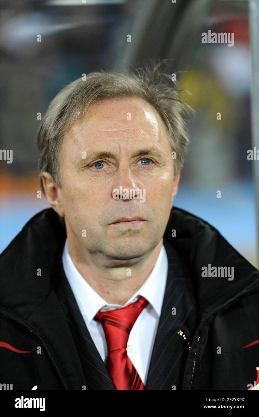 Ghana's coach Milovan Rajevac during the 2010 FIFA World Cup South ...
