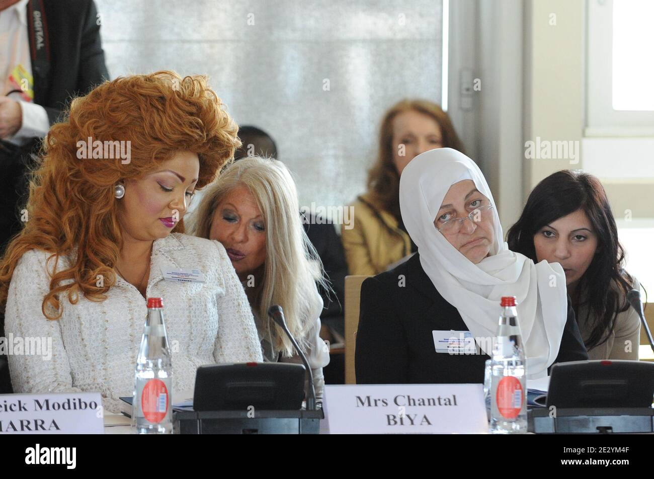 Cameroun's First Lady Chantal Biya (L) and Lebanese member of ...