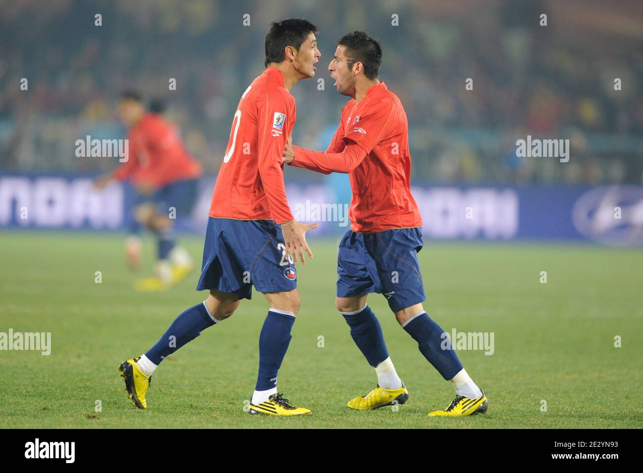 Joy of Chile's Rodrigo Millar after scoring the 1-2 goal during the ...