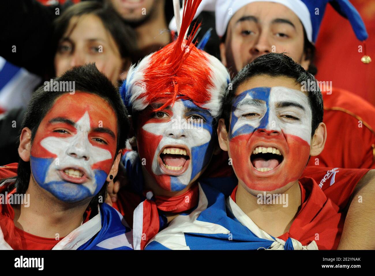 Chile's Fans during the 2010 FIFA World Cup South Africa Soccer match ...