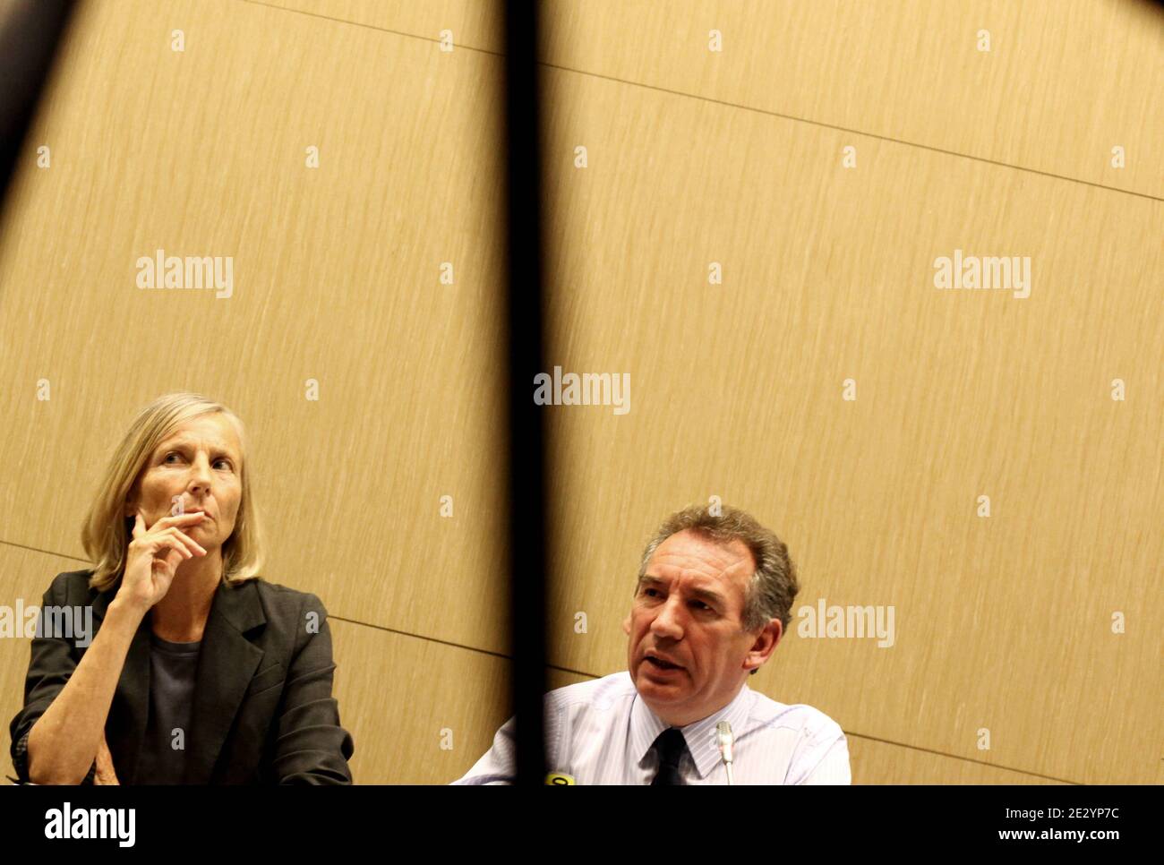 Marielle de Sarnez and President of the Modem, Francois Bayrou ...