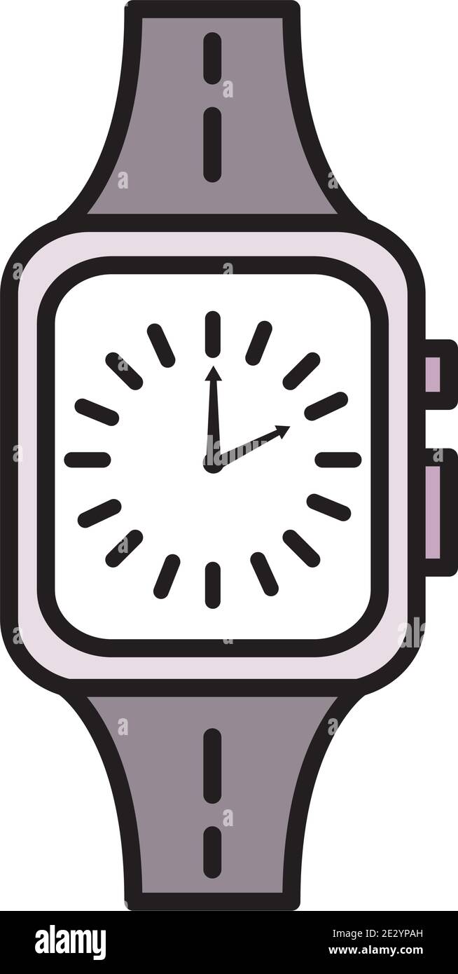 time clock wristwatch line and fill style icon Stock Vector Image & Art ...