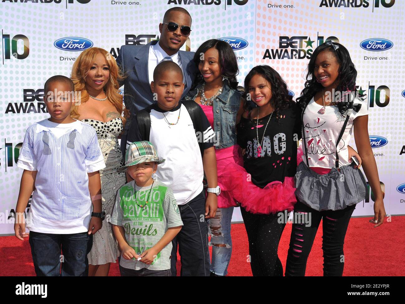 T.I. and family attend the 2010 BET Awards held at the Shrine ...