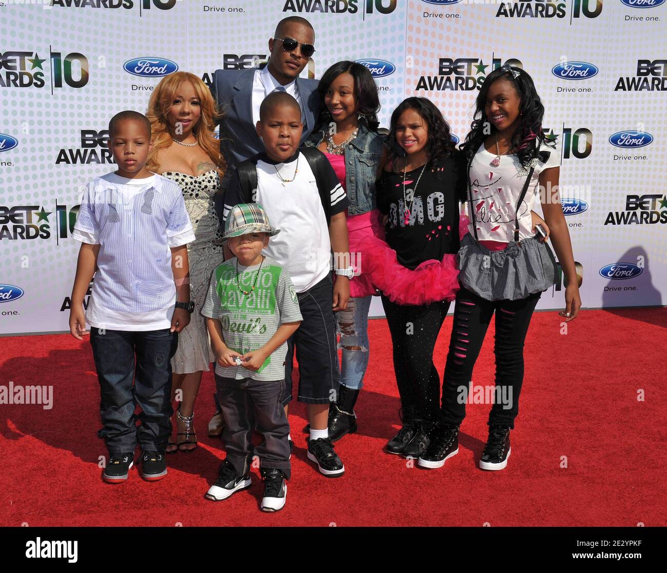 T.I. and family attend the 2010 BET Awards held at the Shrine ...