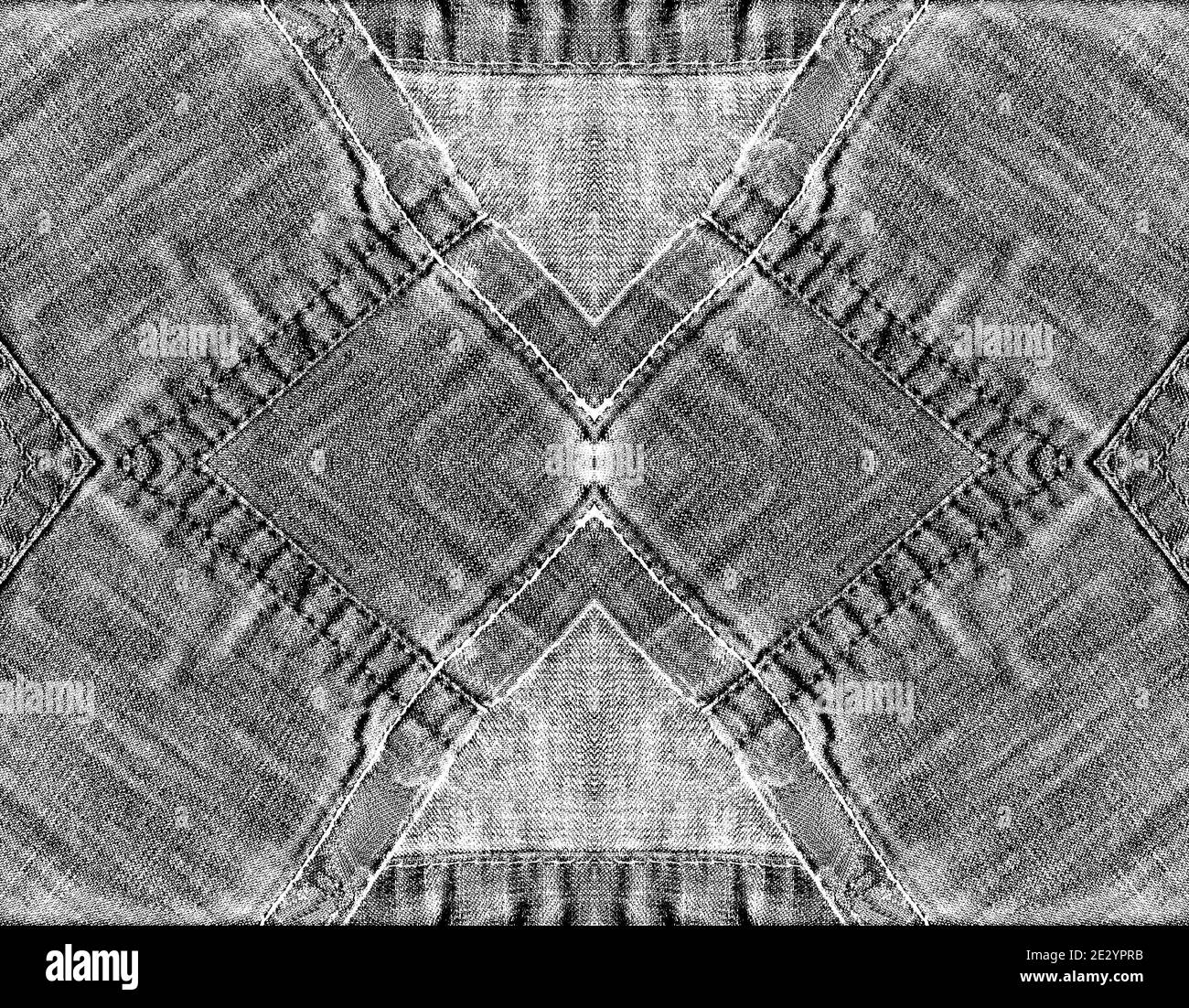Denim fabric texture seams Black and White Stock Photos & Images - Alamy
