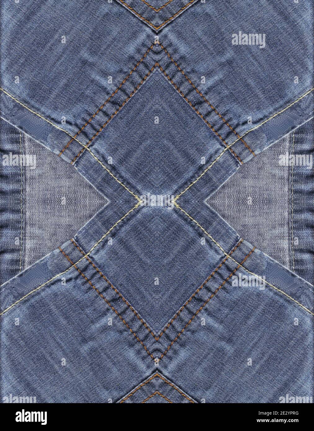 Jeans design.Grunge jeans pattern with seams Stock Photo - Alamy