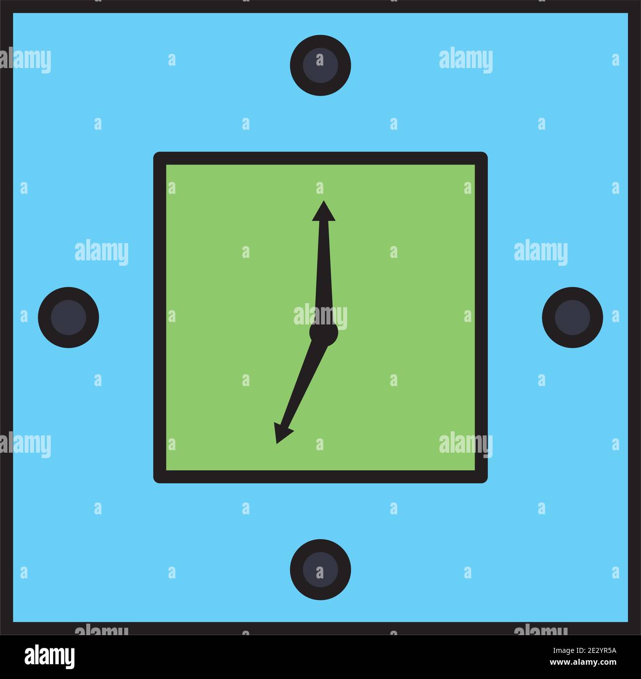 time clock analog with square form line and fill style icon Stock ...