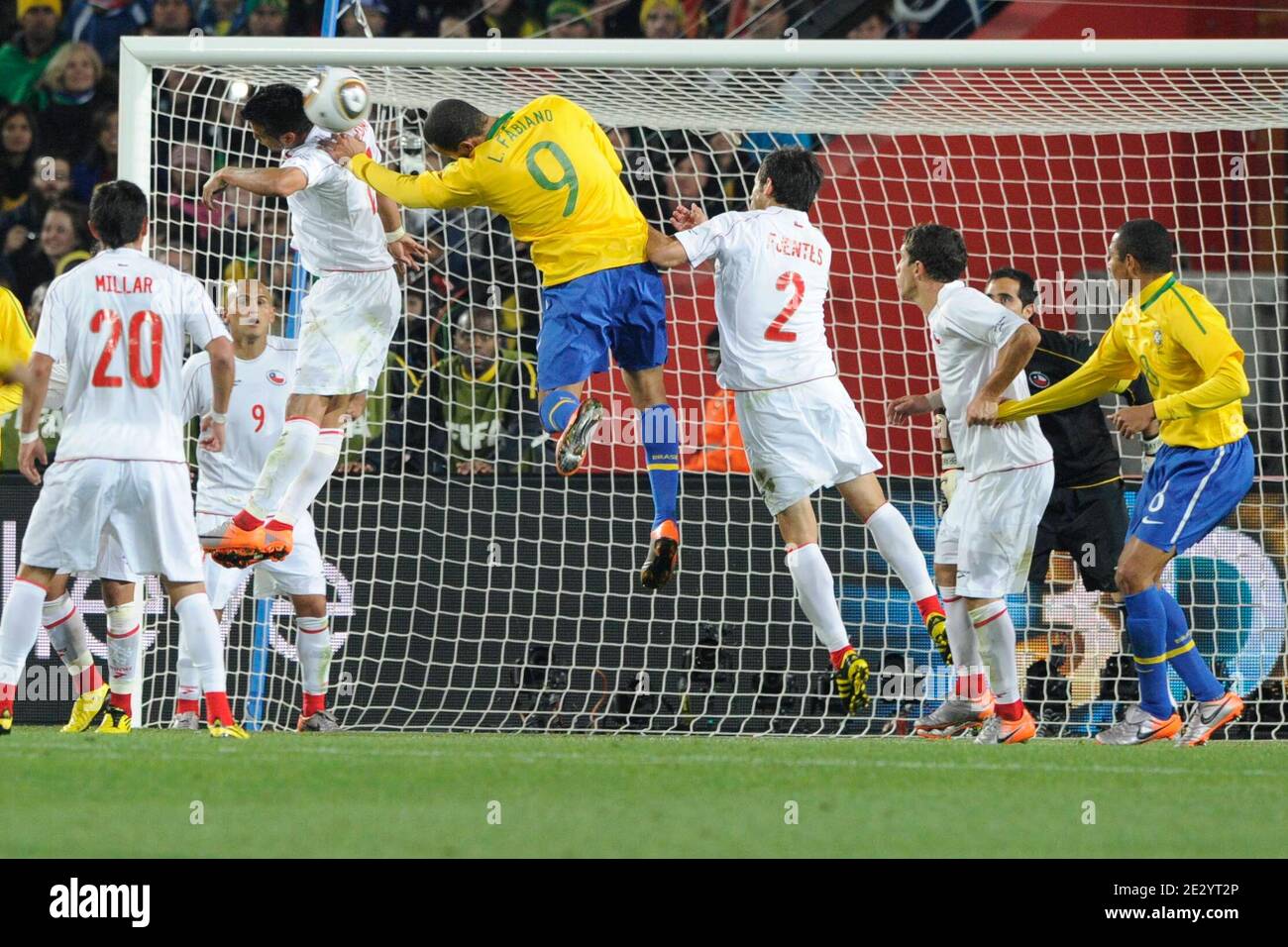 Brazil's Luis Fabiano during the 2010 FIFA World Cup South Africa 1/8 ...