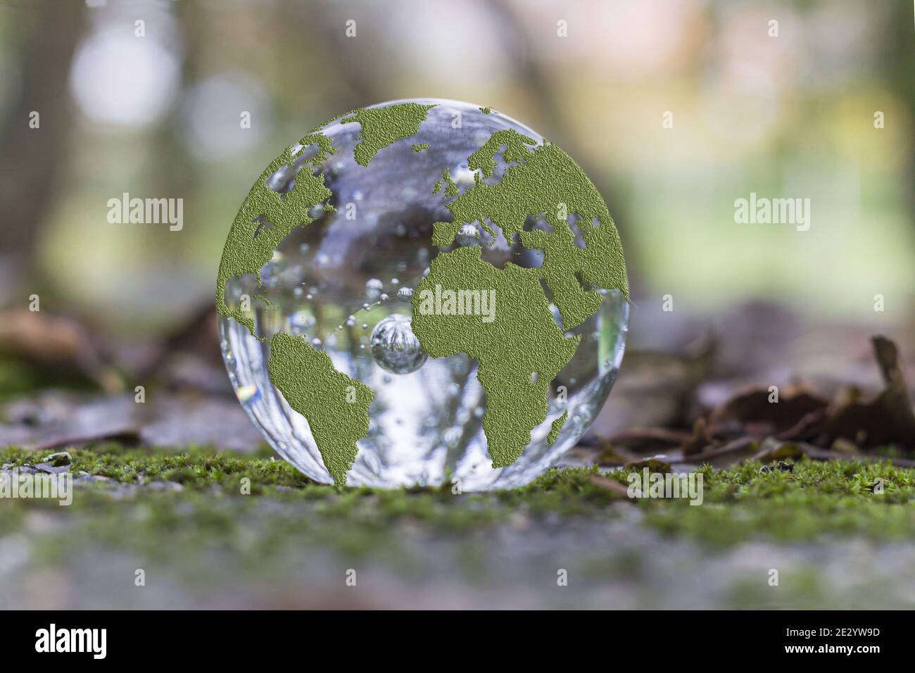 Closeup shot of a crystal ball with the map of the world Stock Photo ...