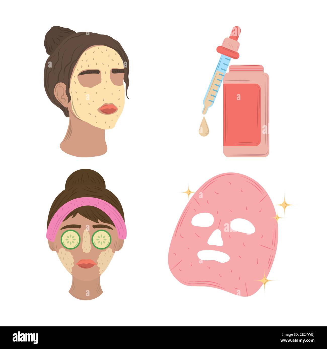 Women Applying Face Cream Stock Vector Images Alamy