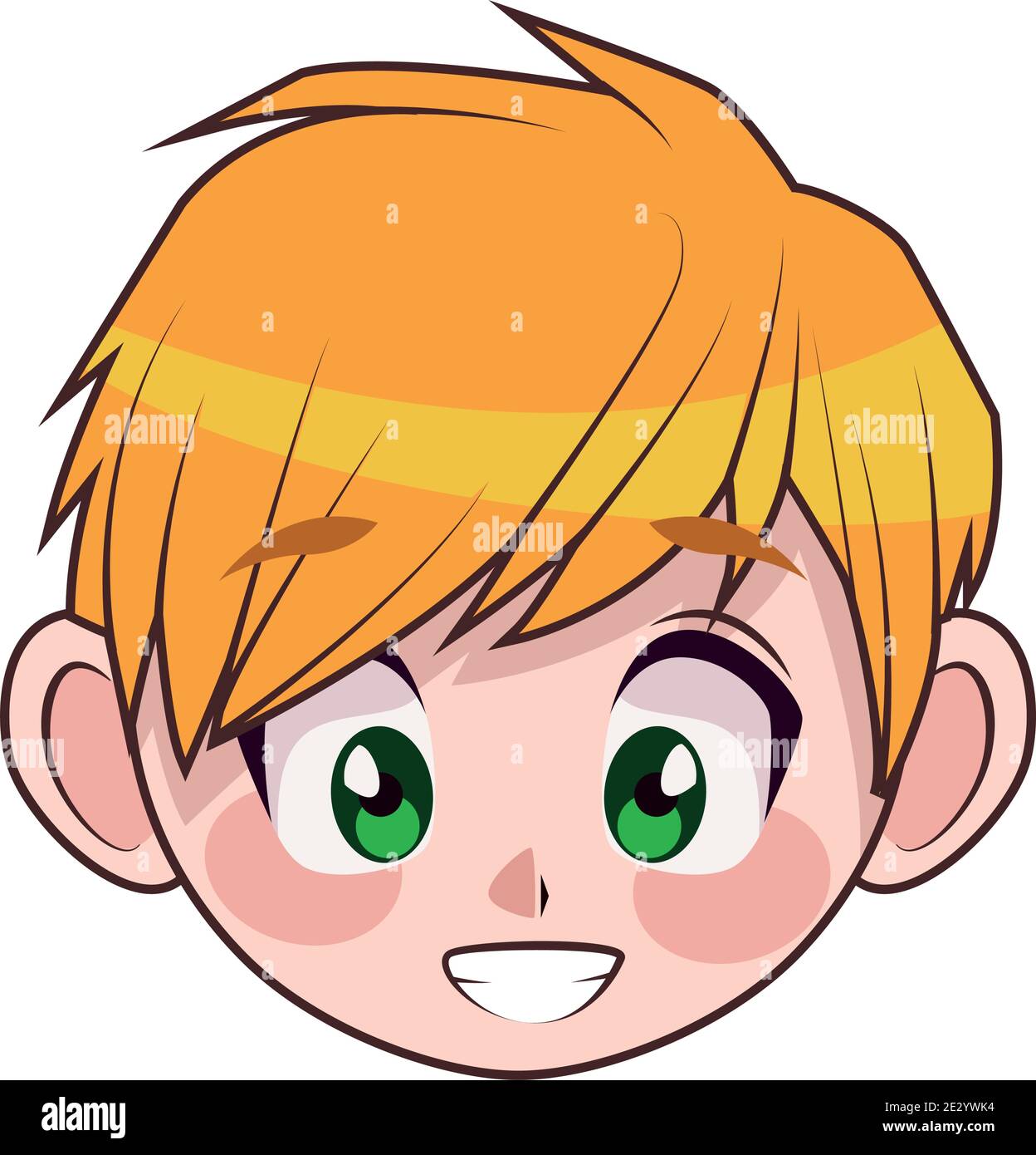 Cartoon Teenage Boy Head