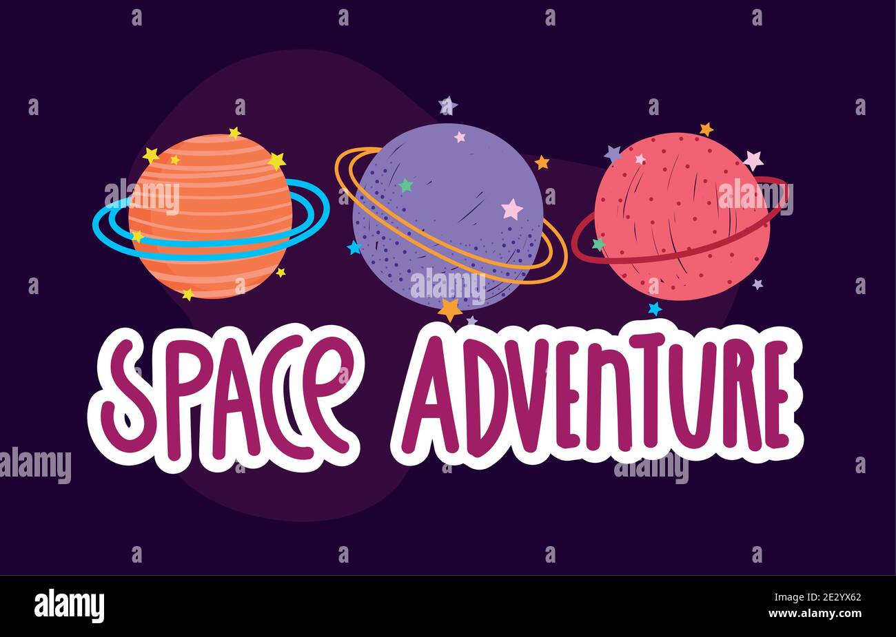 space adventure planets galaxy explore cosmos cartoon vector ...