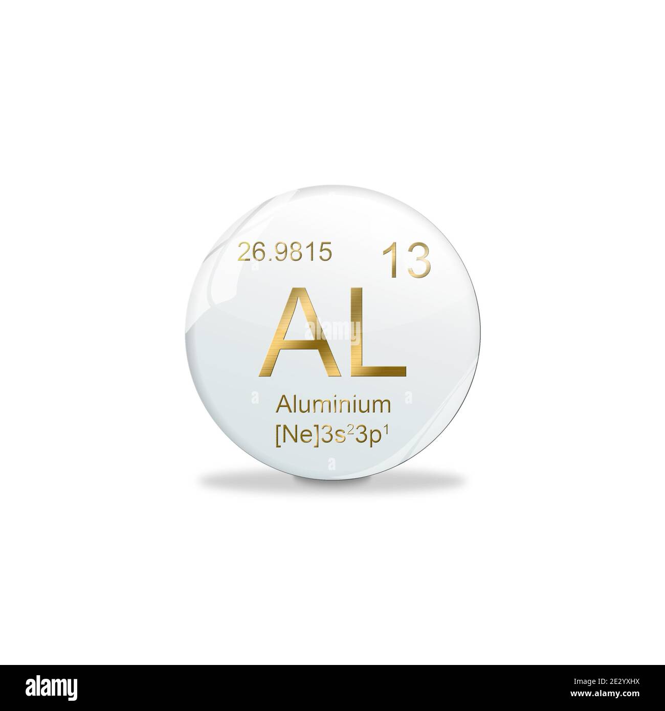 3D-Illustration, Aluminium symbol - Al. Element of the periodic table ...