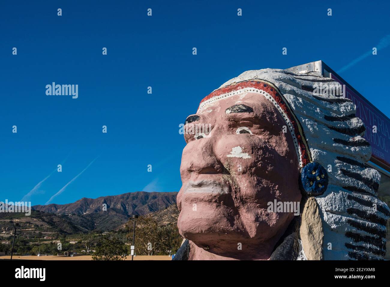 Controversial Indian head statue Stock Photo - Alamy