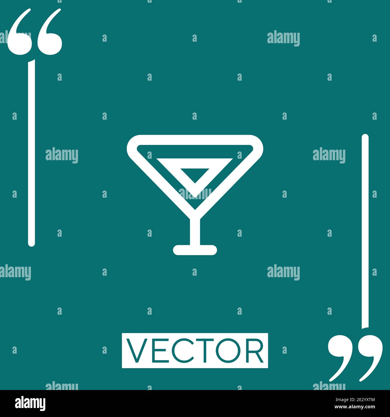 triangular drink glass outline Linear icon. Editable stroke line Stock ...