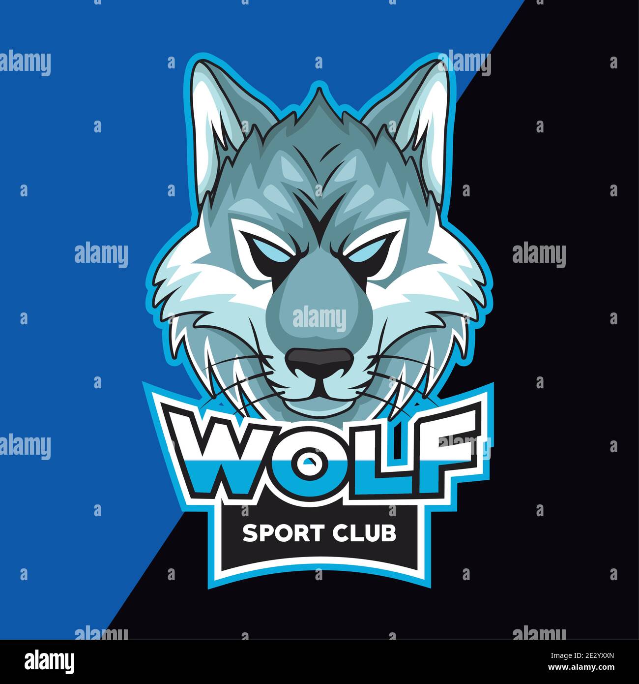 wolf animal wild head character with lettering emblem vector ...