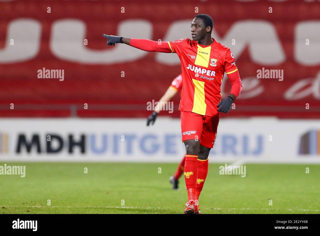 DEVENTER, NETHERLANDS - JANUARY 15: Jacob Mulenga of Go Ahead Eagles ...