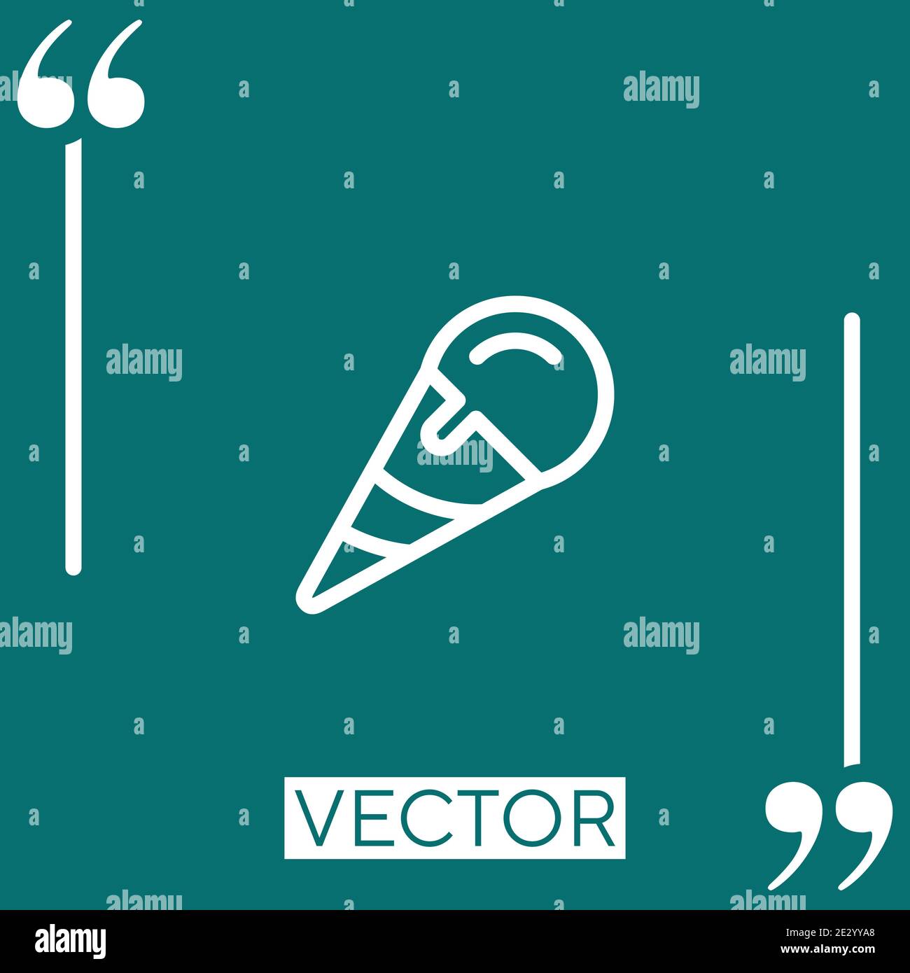 inclined ice cream cone vector icon Linear icon. Editable stroke line ...
