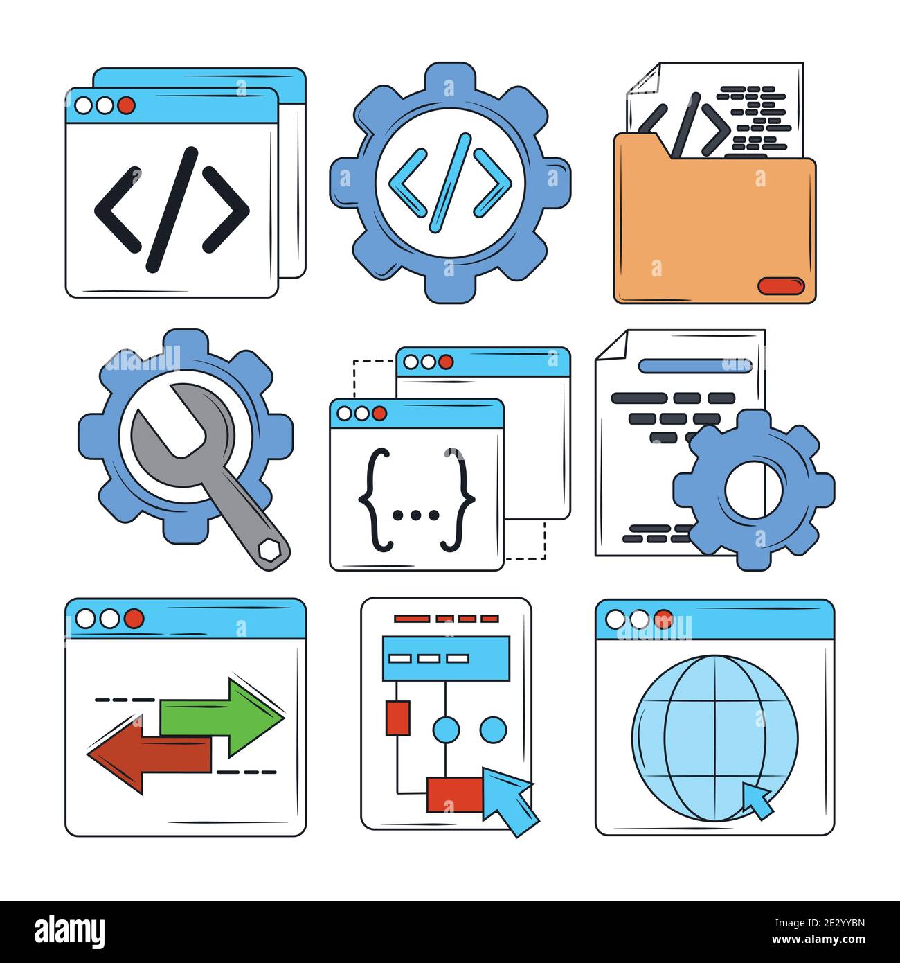 web development digital software search engine optimization icons ...