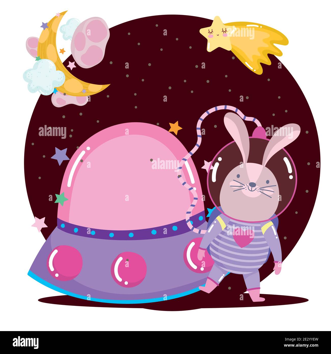 space astronaut rabbit spaceship adventure explore animal cartoon ...