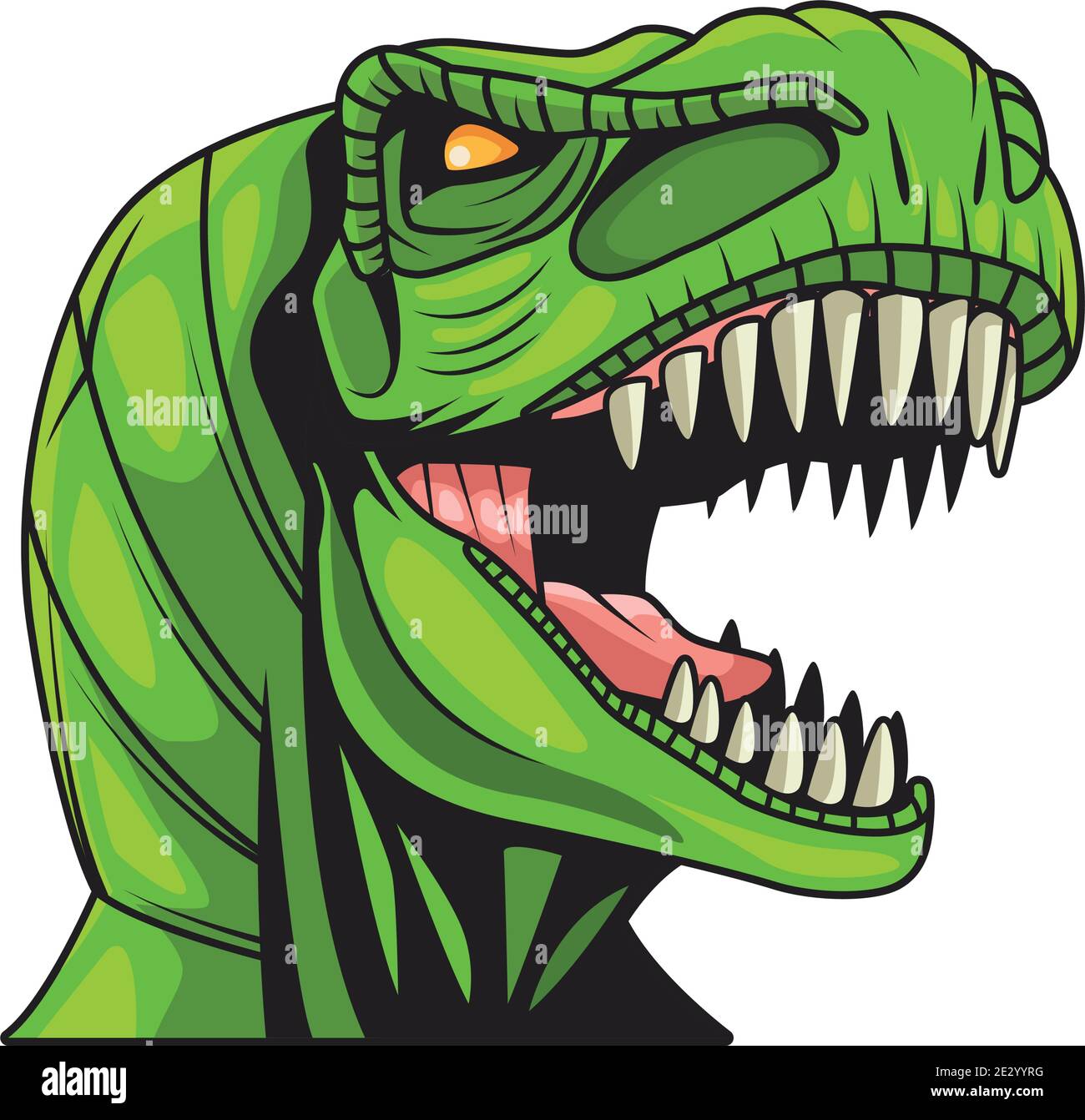 tyrannosaurus rex animal wild head colorful character vector ...