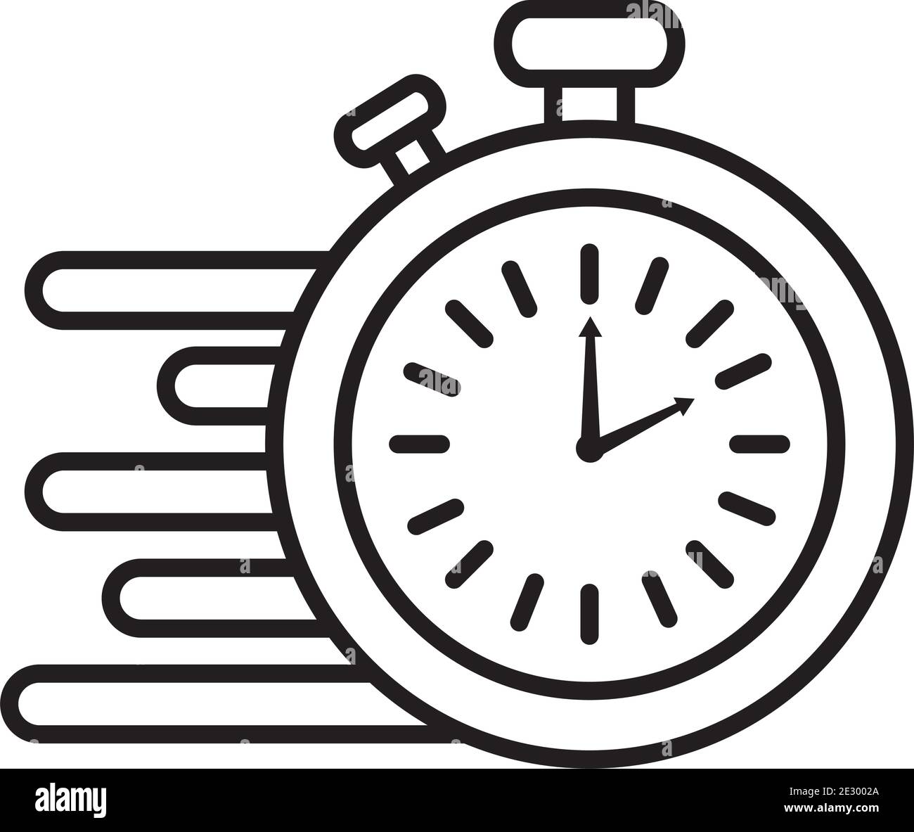 time clock watch analog chronometer line style icon Stock Vector Image ...