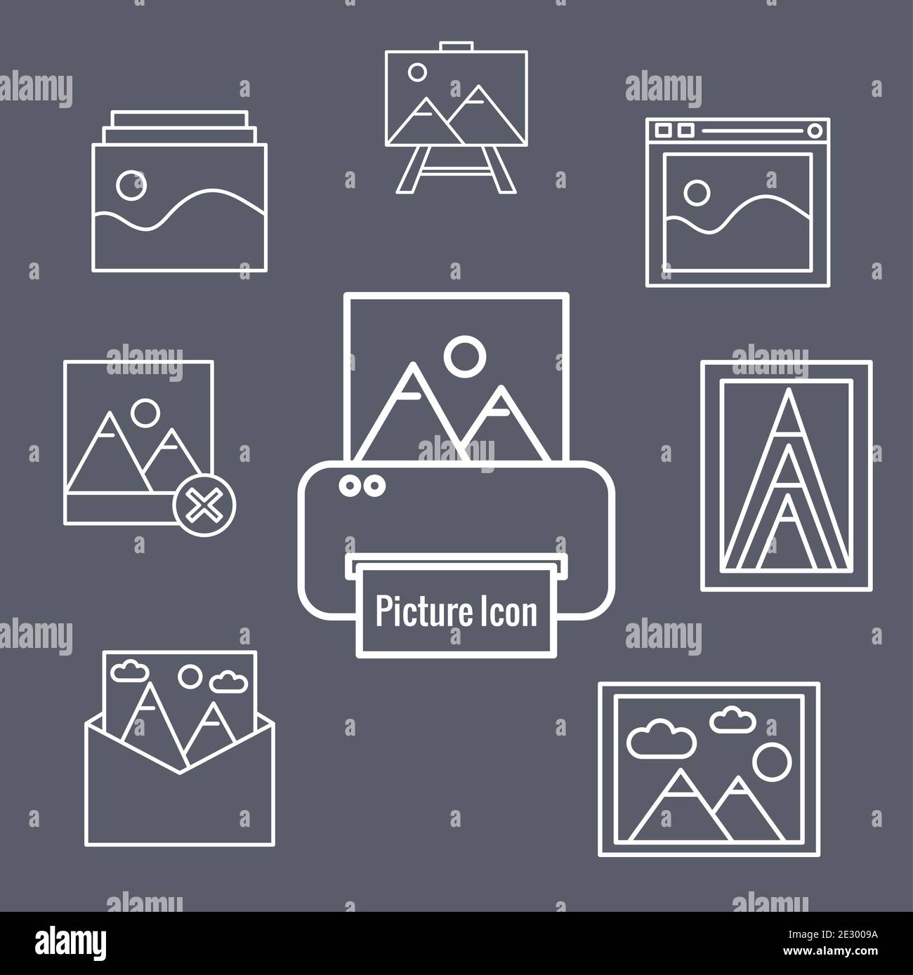 bundle of eight pictures with differents scenes line style set icons ...