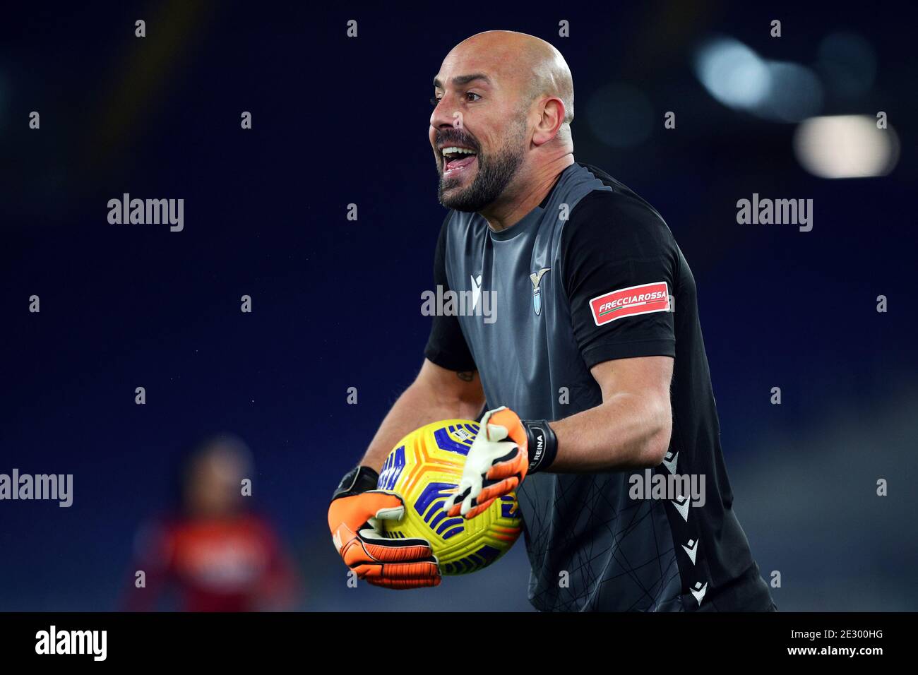Pepe Reina, goalkeeper of Lazio, reacts during the Italian championship ...