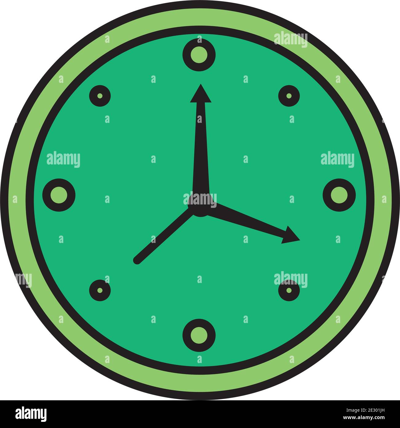 time clock watch analog style line and fill icon Stock Vector Image ...