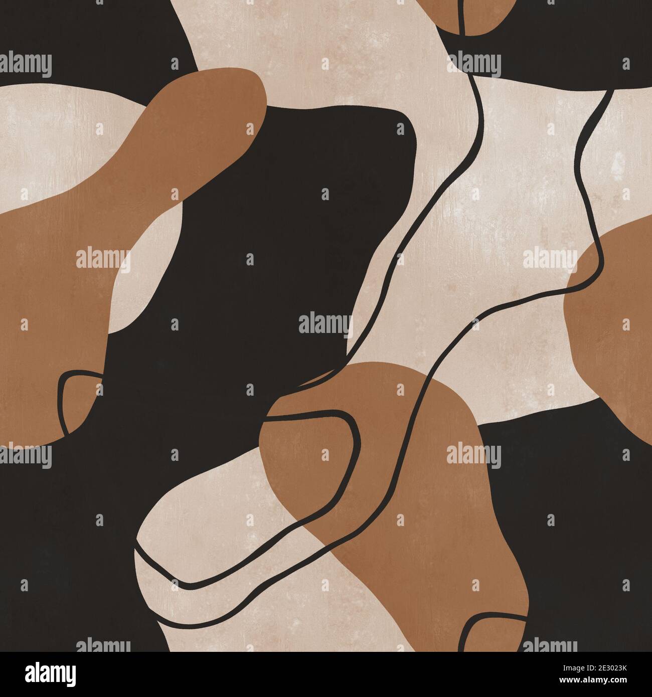 Seamless organic rounded curvy shapes naive design Stock Photo - Alamy