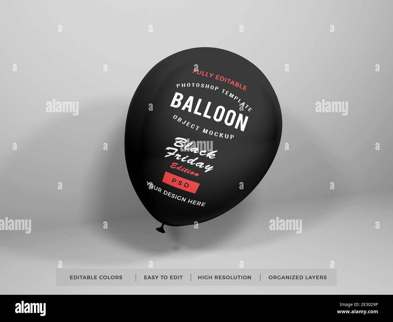 Realistic Balloon Mockup Template Stock Photo - Alamy