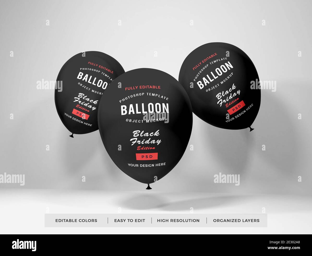 Realistic Balloon Mockup Template Stock Photo - Alamy