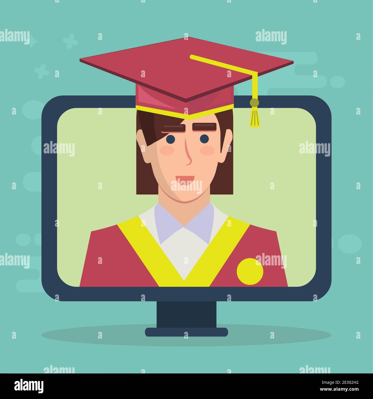 online graduation concept vector illustration Stock Vector Image & Art ...