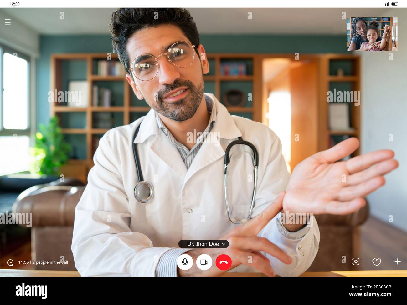 Doctor on a video call with a patient Stock Photo - Alamy
