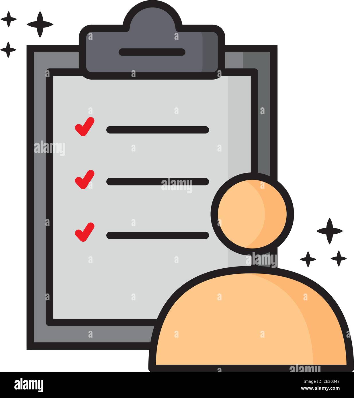 avatar user profile with checklist icon Stock Vector Image & Art - Alamy