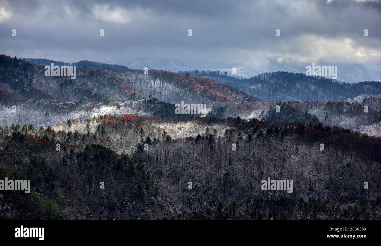Snow on the Southern Appalachians Stock Photo - Alamy