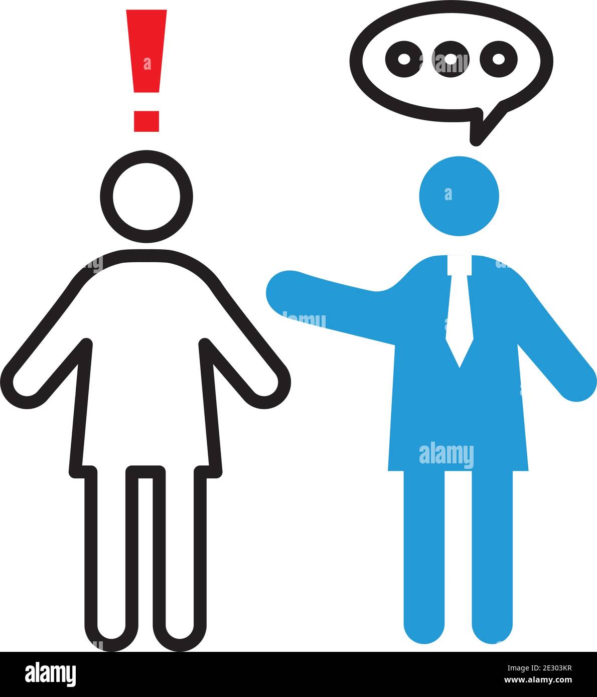 business person coaching with attentive character half line style icon ...
