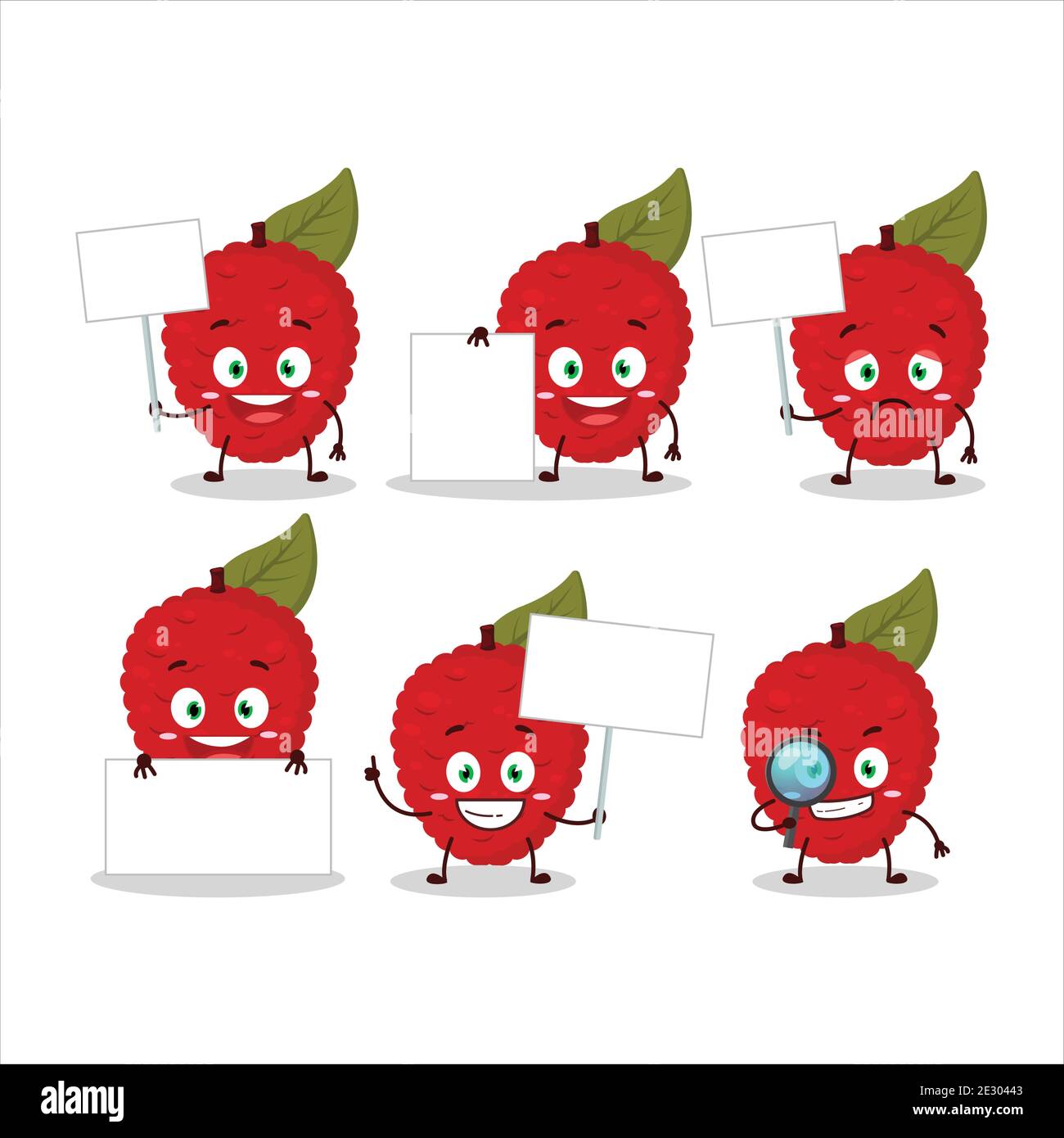 Lychee cartoon in character bring information board. Vector ...