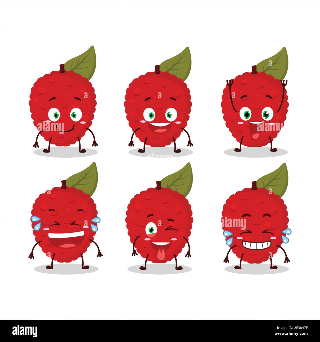 Cartoon character of lychee with smile expression. Vector illustration ...